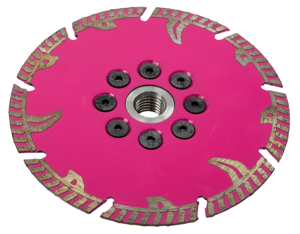 Flush cut diamond blade for abrasive material